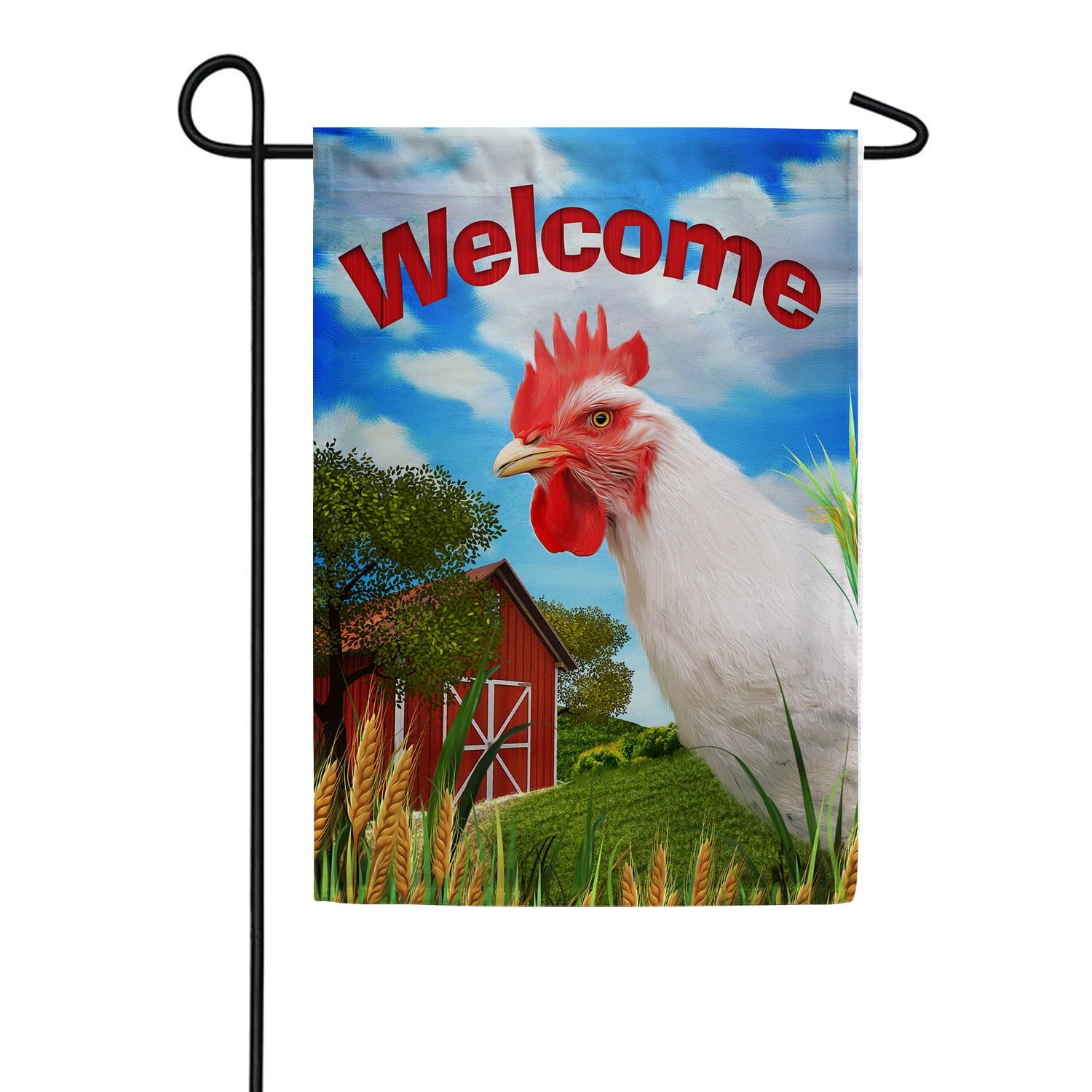 America Forever Welcome Farm Chicken Summer Garden Flag 12.5 x 18 ...