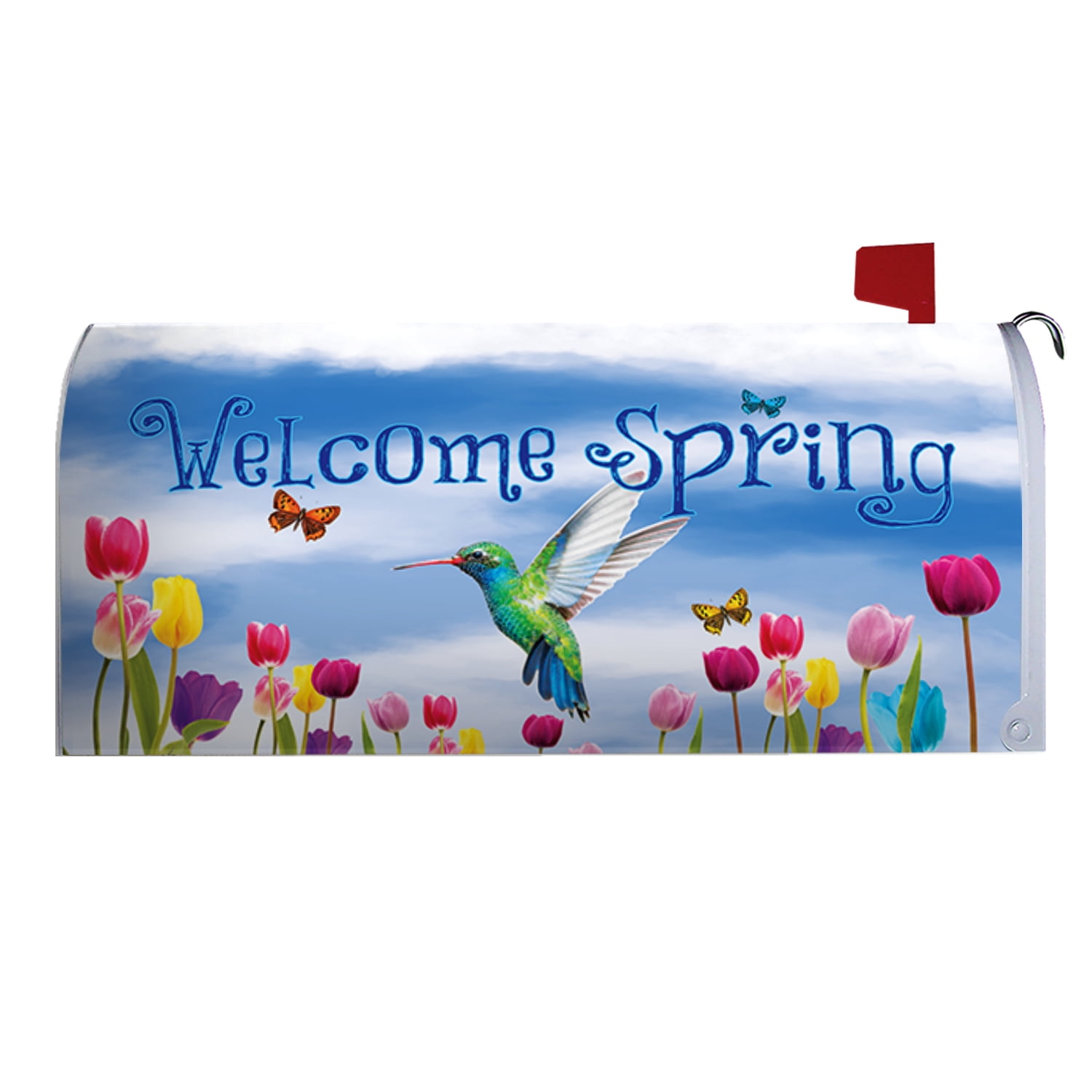 America Forever Welcome Spring Hummingbird Mailbox Cover Magnetic ...