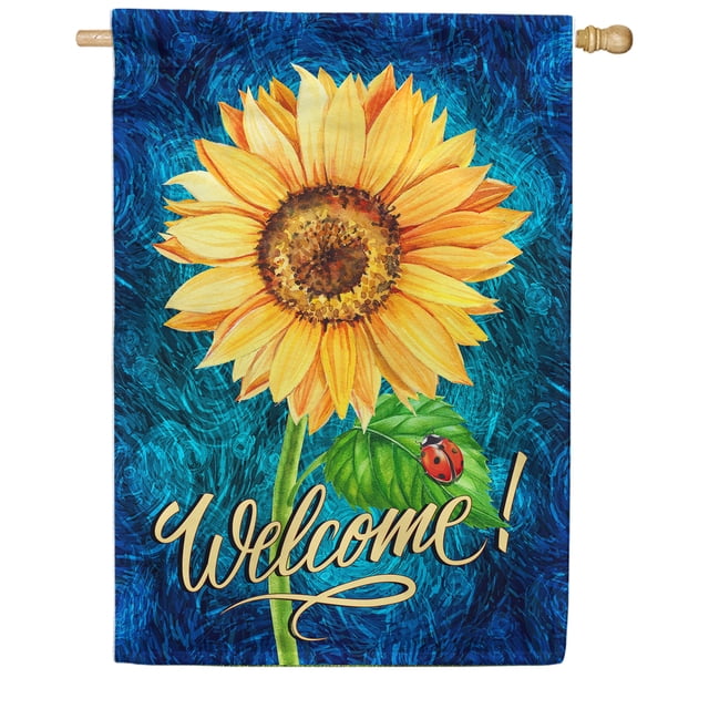 America Forever Welcome Sunflower House Flag, 28 x 40 inches Double ...