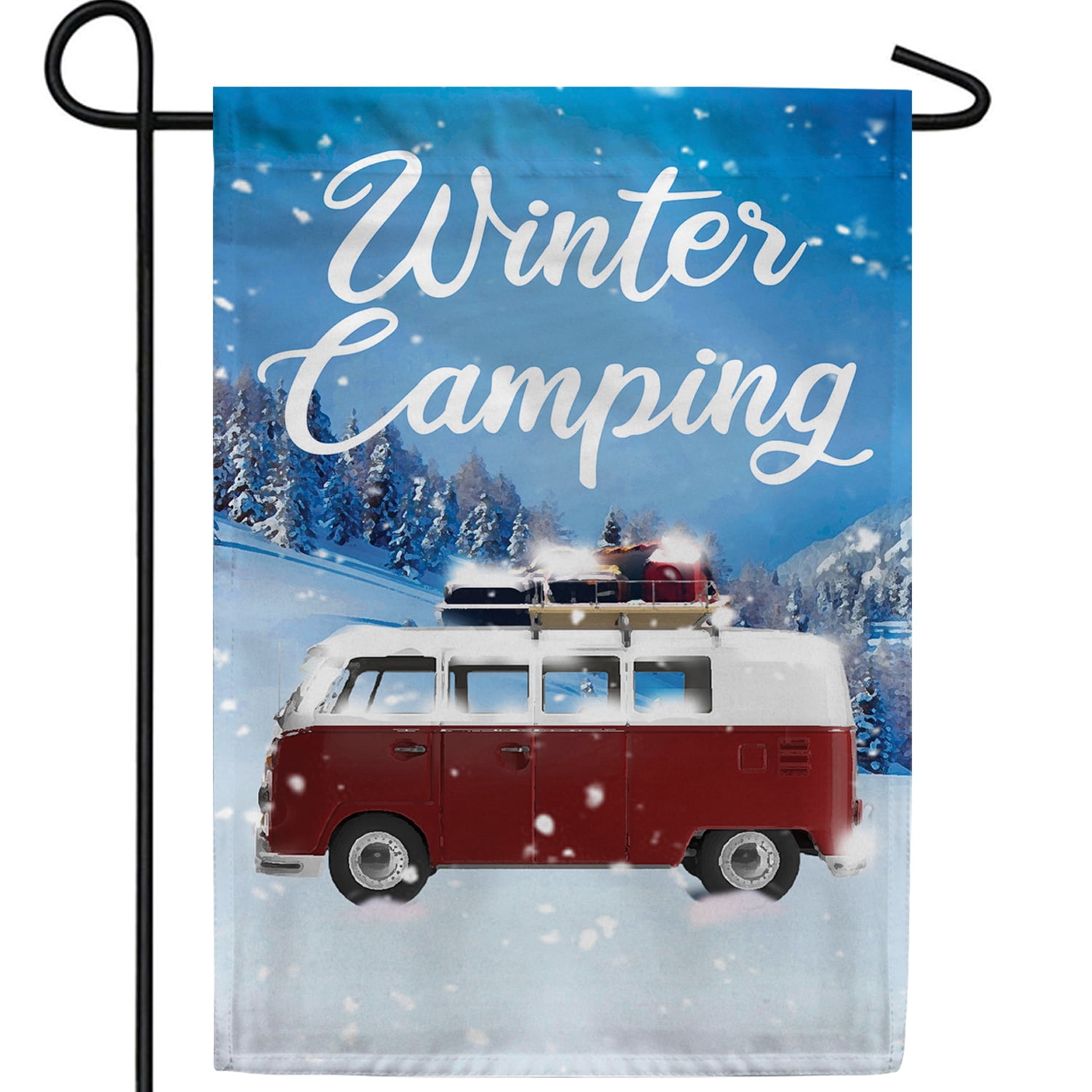 America Forever Winter Camping Garden Flag 12.5 x 18 Inch Double Sided ...