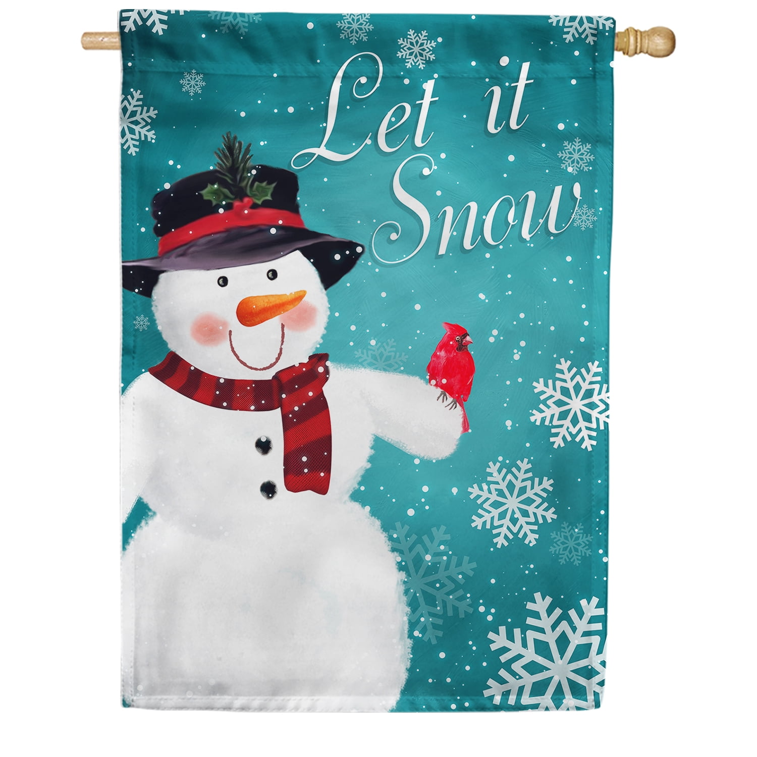 America Forever Winter Let it Snow House Flag Double Sided Vertical ...