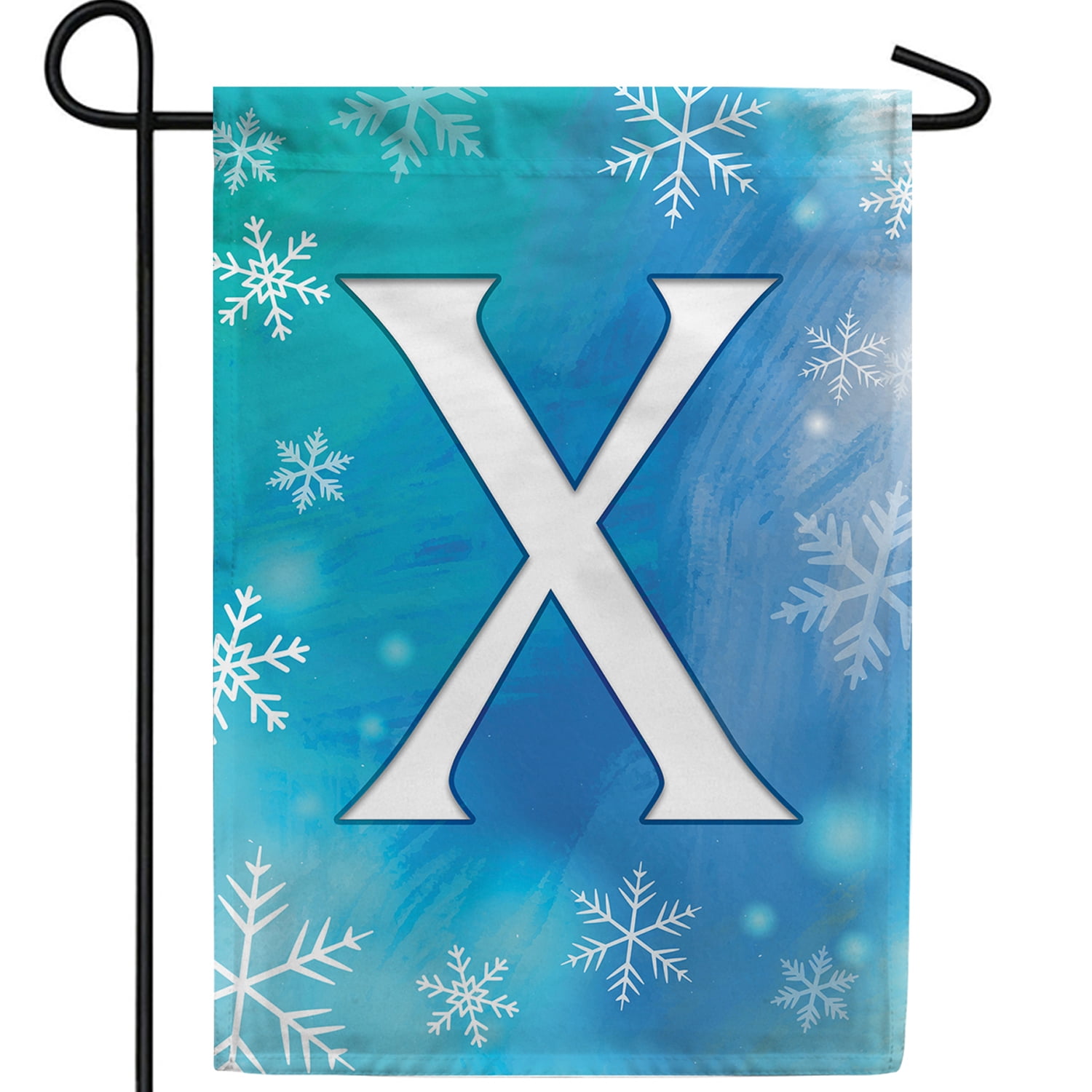 America Forever Winter Monogram Letter X Garden Flag Vertical Double ...