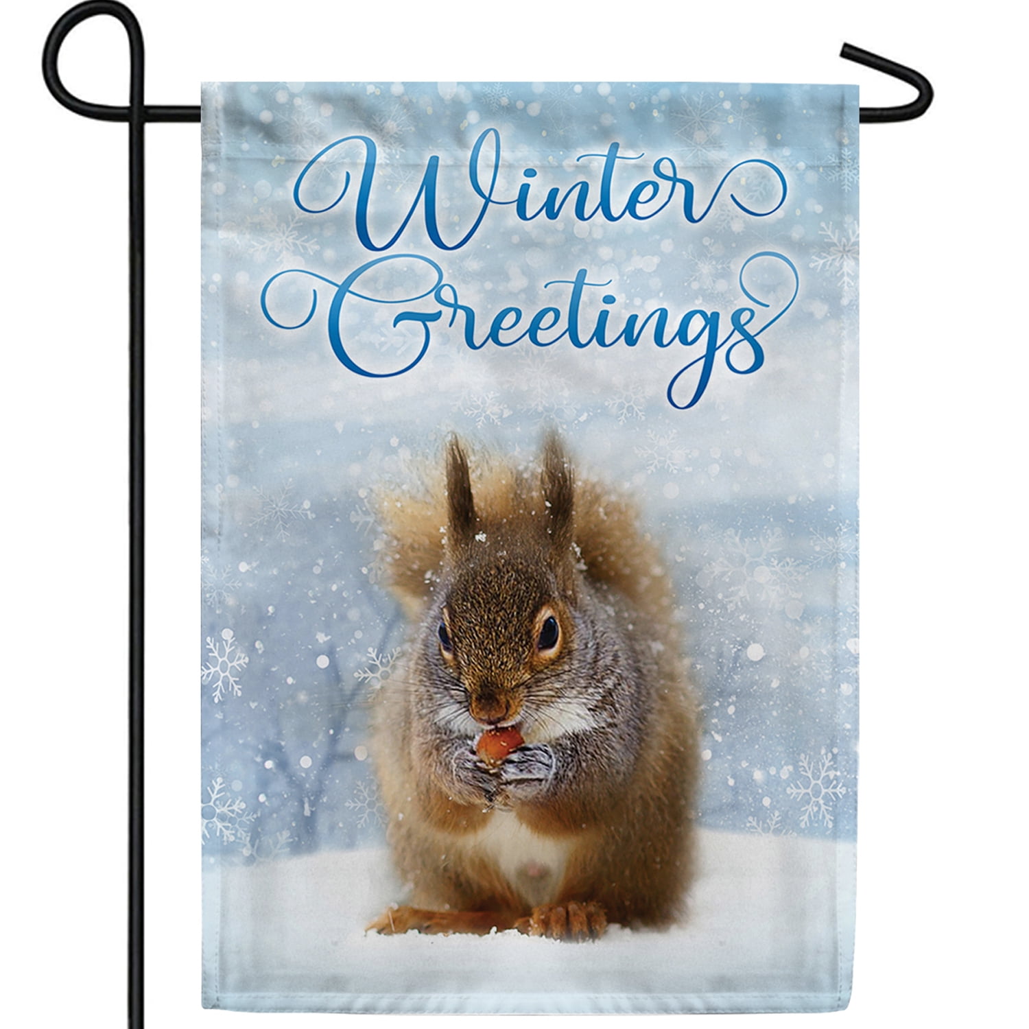 America Forever Winter Squirrel Greetings Garden Flag, 12.5 x 18 inch ...