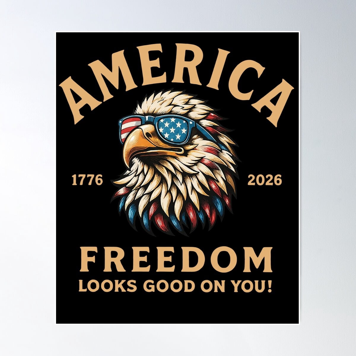 America Freedom Looks Good On You Patriotic Eagle Art, Stretched Canvas ...