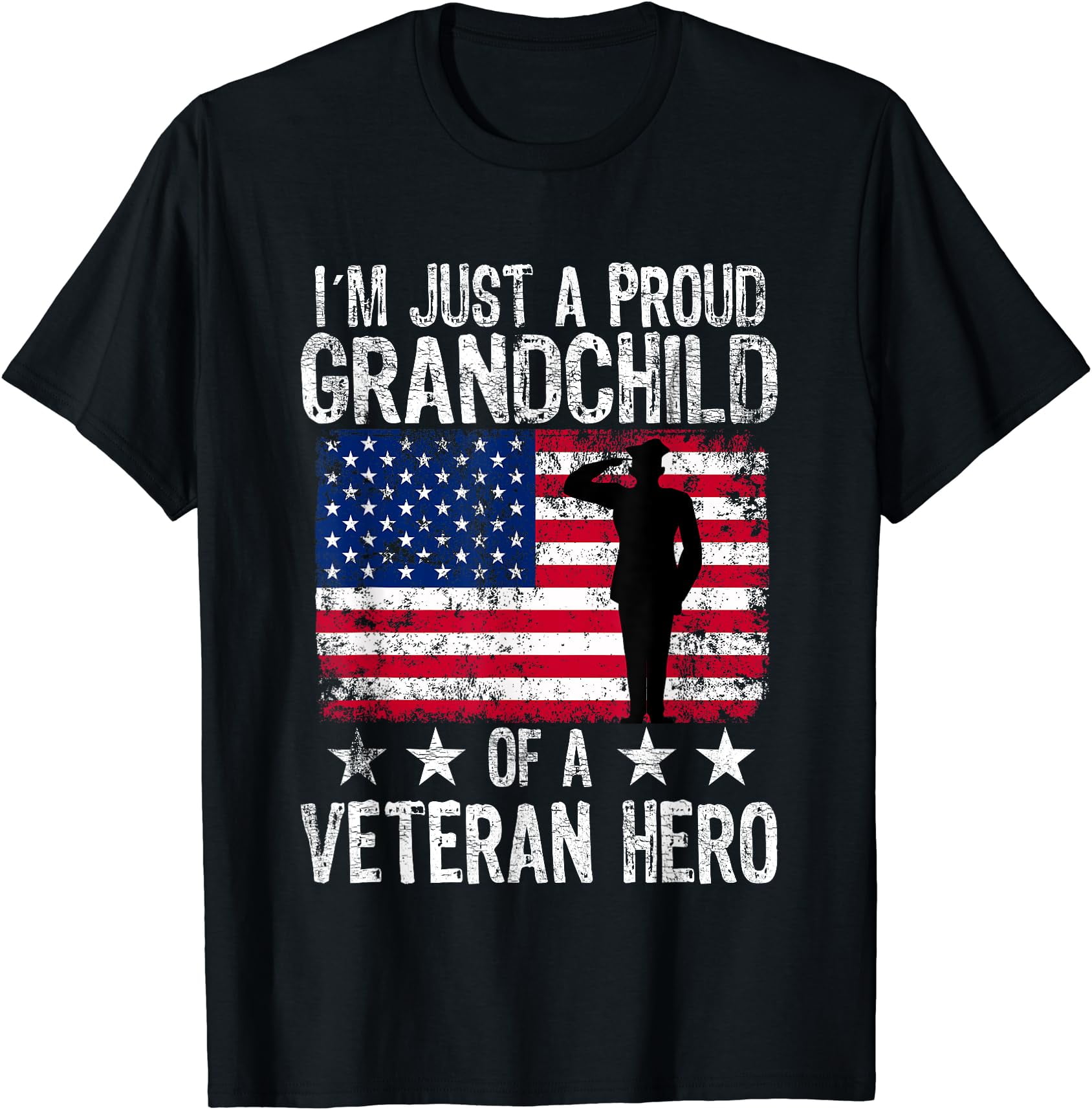 America Grandchild American Flag Thanks Patriotic for Kids T-Shirt ...