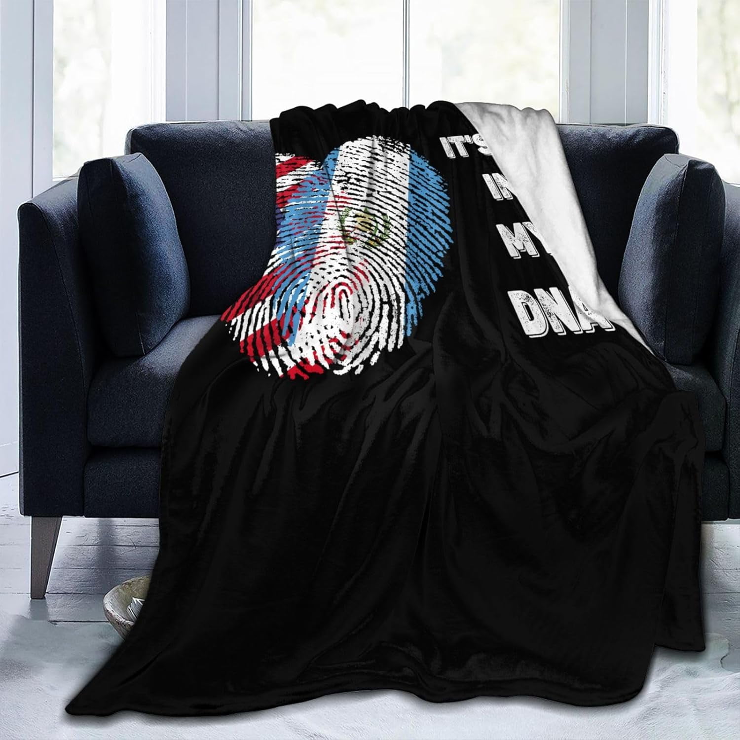 America Guatemala Guatemalans Flag Fingerprint Love Heart Throw Blanket ...