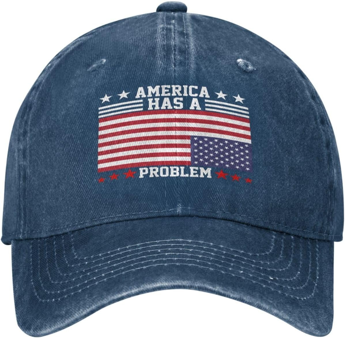America Has A Problem Hat Political Protest Message Cap Retro Style ...
