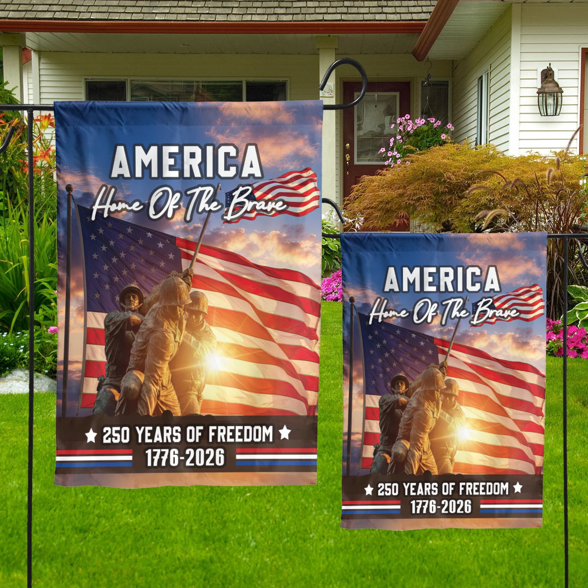 America Home of the Brave Flag, 250 Years of Freedom 1776-2026 ...