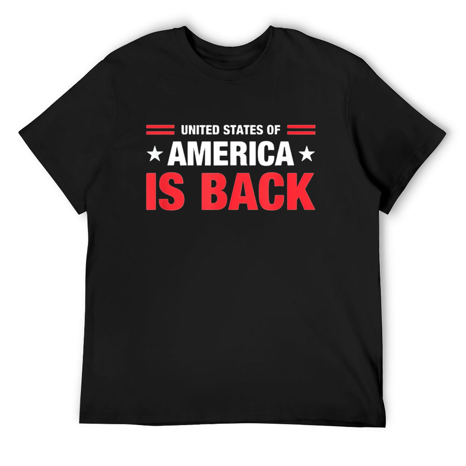 America Is Back Positive Usa Patriotic Quotes Men T-Shirt Black Small ...