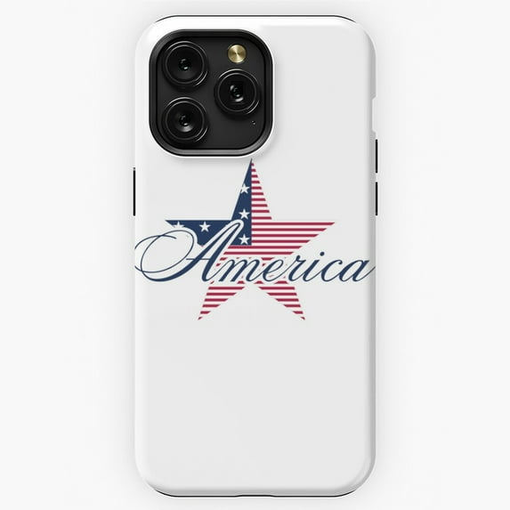 America Large Star with Flag Colors Design iPhone Case 17 11 12 13 14 ...