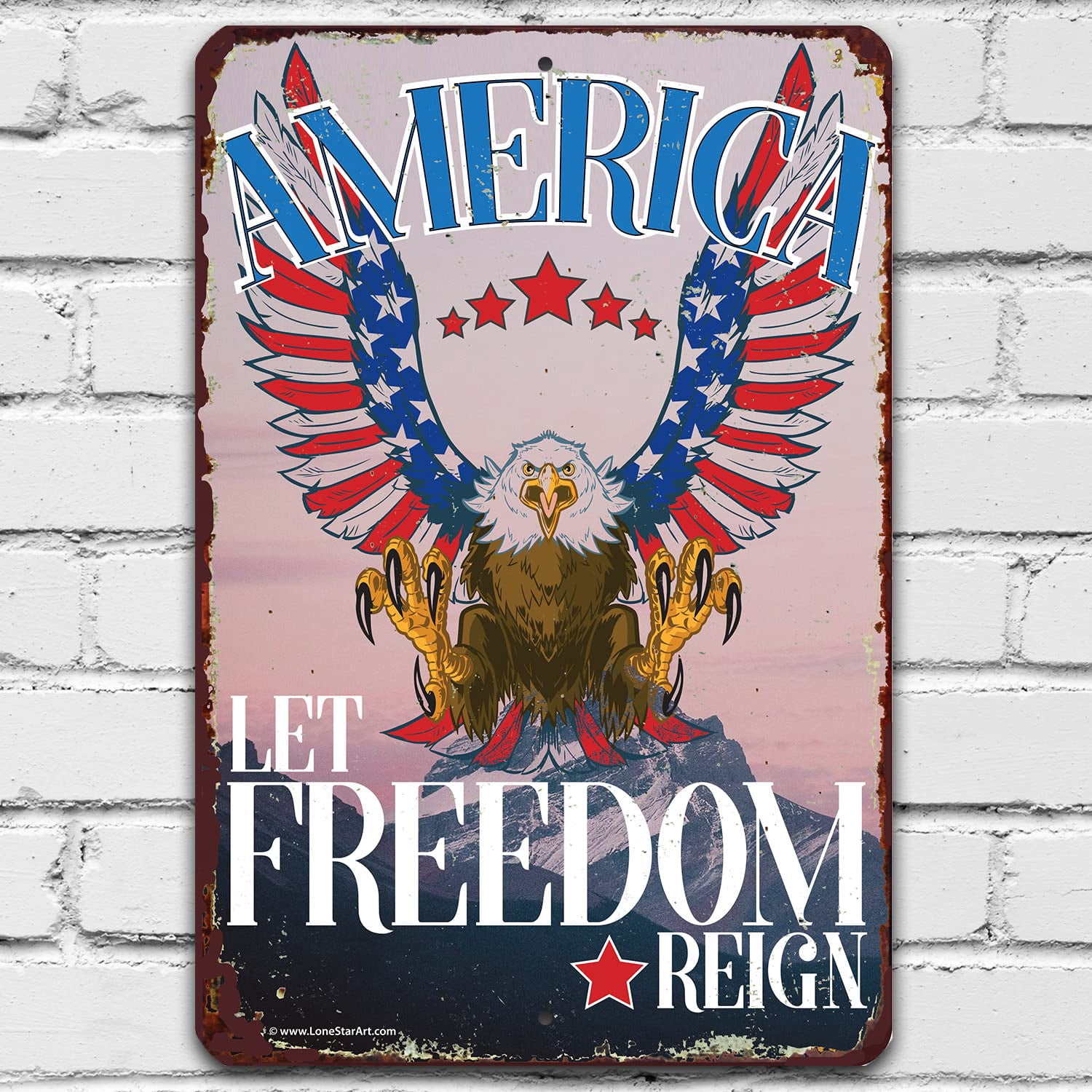 America Let Freedom Reign - 4th of July Decor, Patriotic Decoration for ...