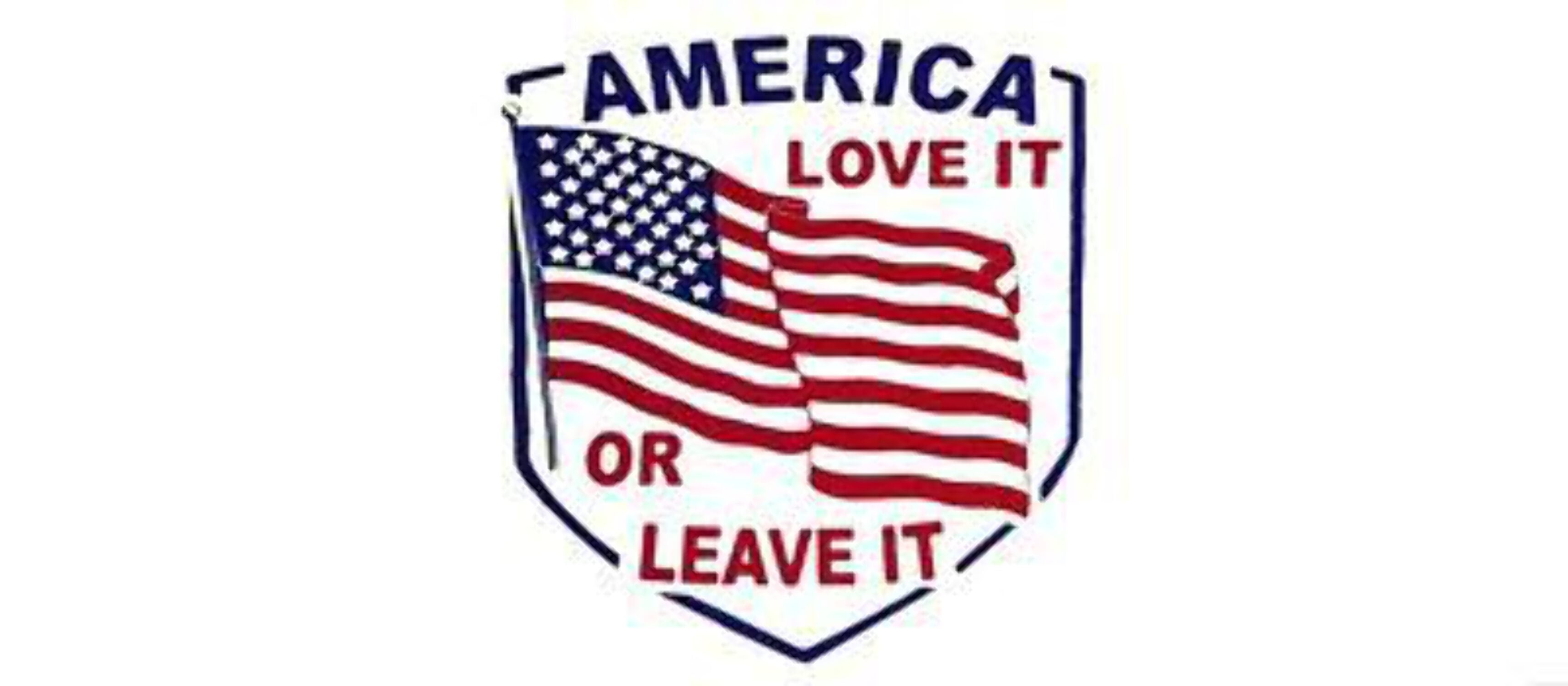 America Love It Or Leave It USA Wavy Flag White Vinyl Decal Bumper ...