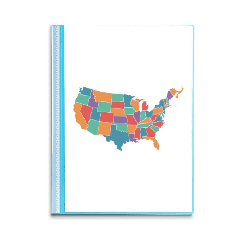 America Map States Pattern Book Sheet Protectors Portfolio Binder ...