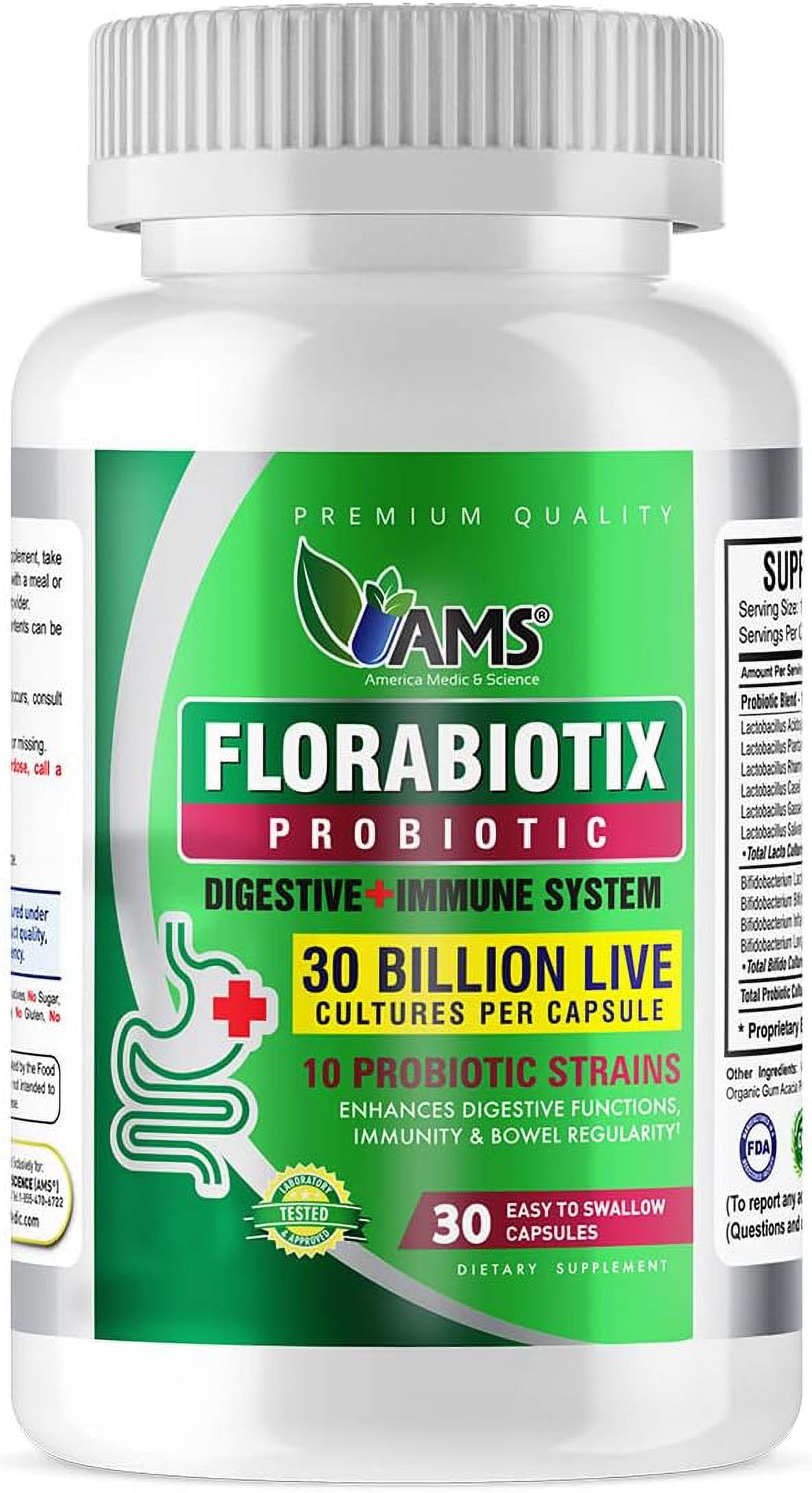 America Medic & Science Florabiotix Probiotic (30 Capsules) | Dietary ...