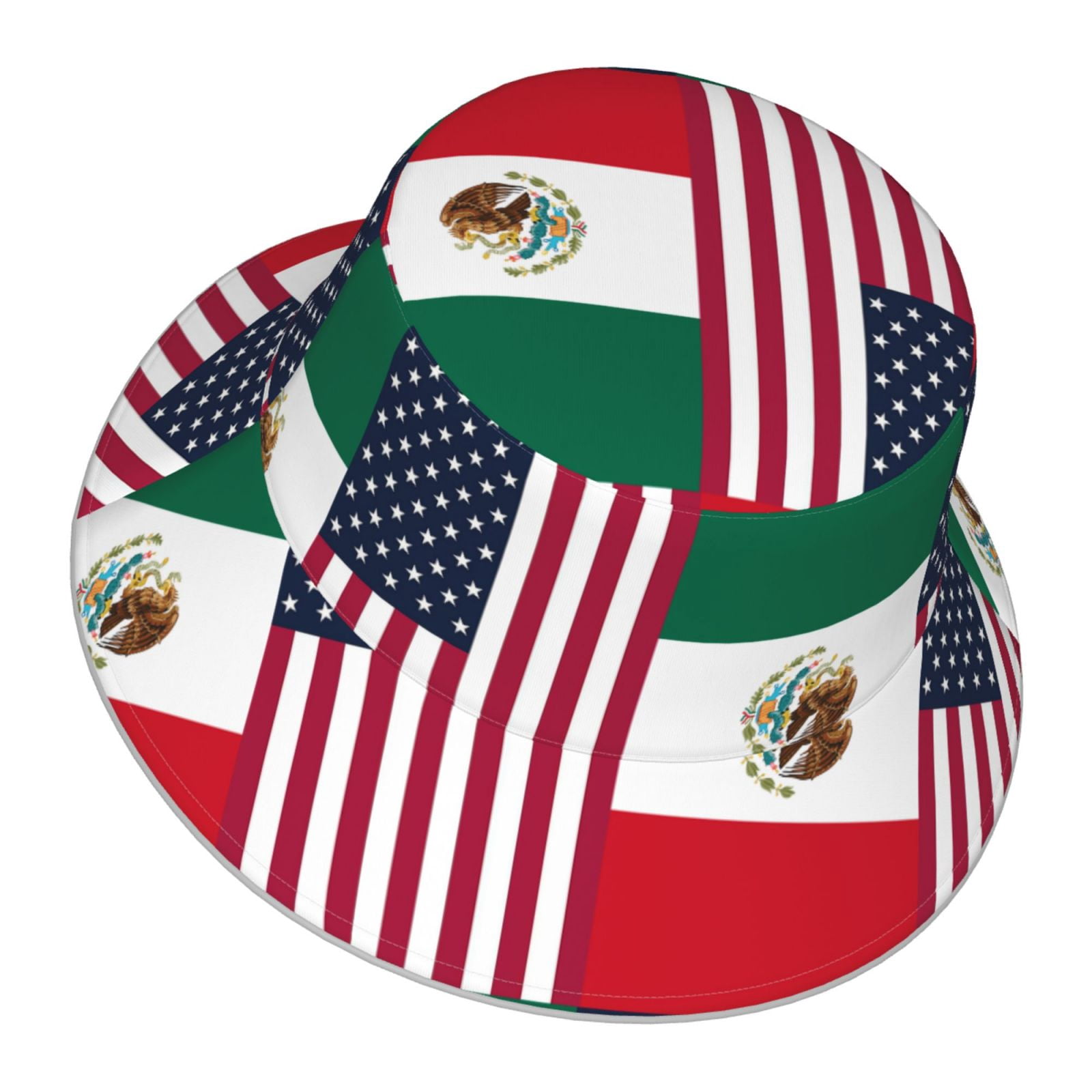 America Mexico Flag Bucket Hat Stripe Beach Fisherman Hats For Women ...