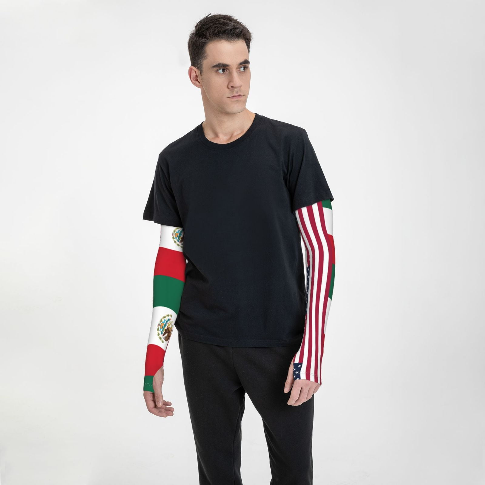 America Mexico Flag Cooling Sleeves Sun Protection Arm Sleeves With ...