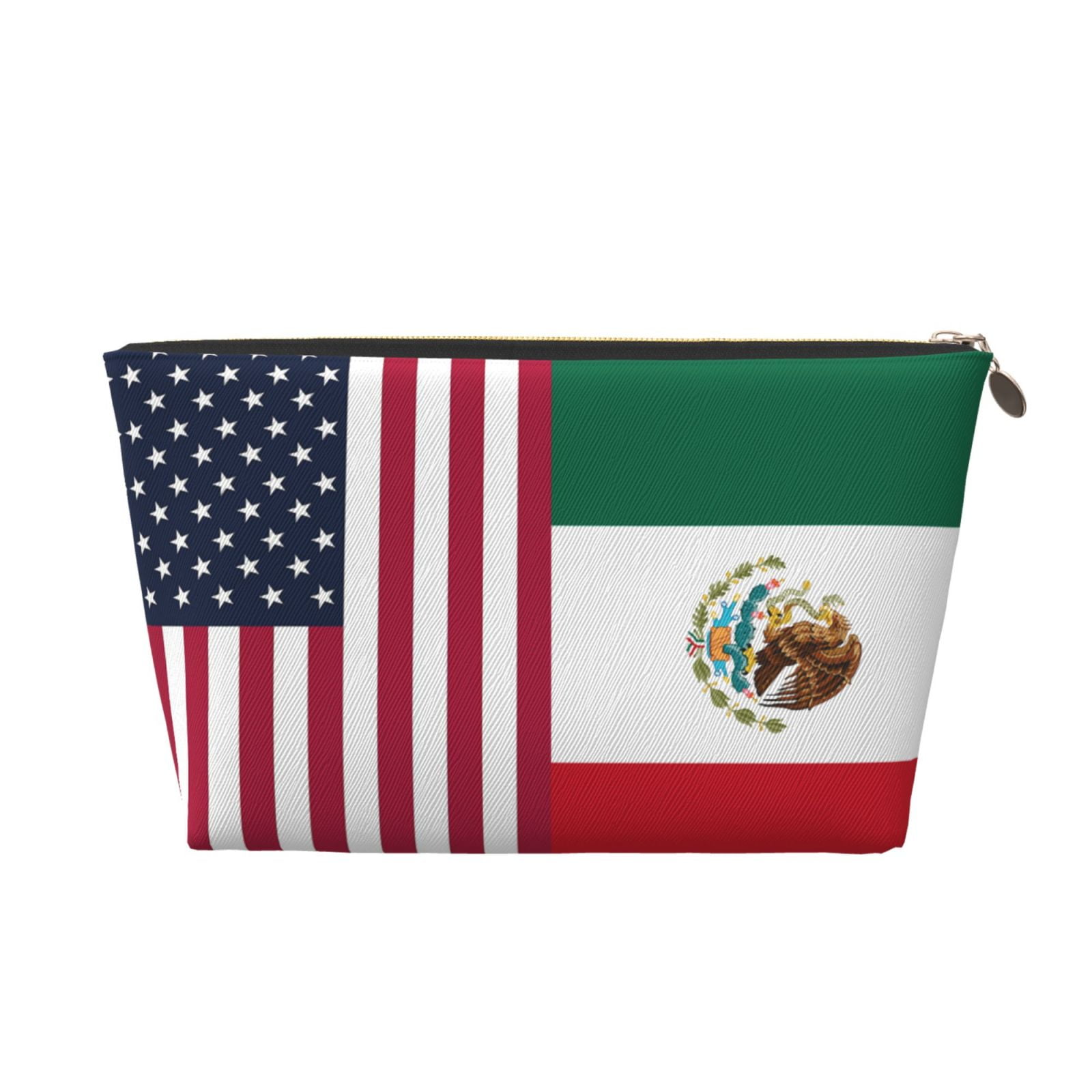 America Mexico Flag Purse Organizer Handbags Totes Leather Zipper ...