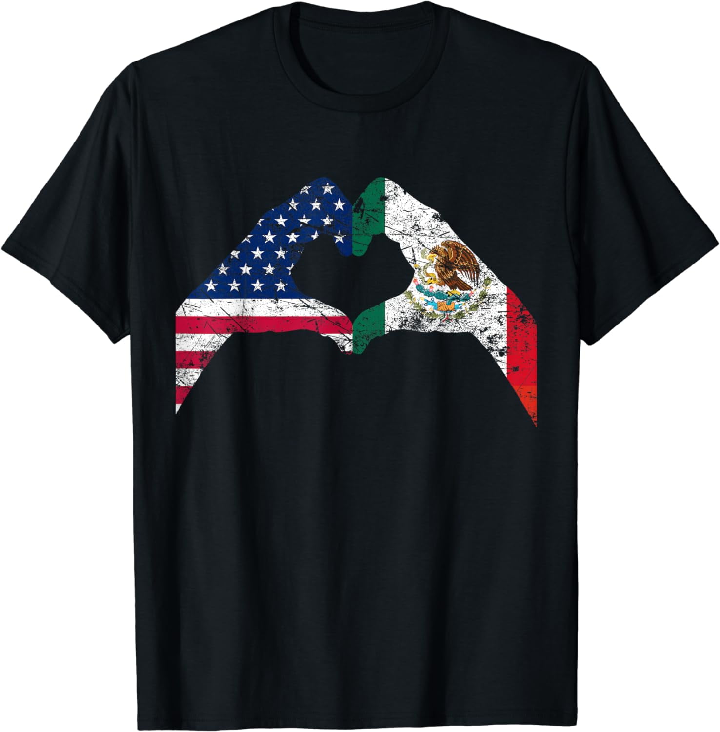 America Mexico Flag Vintage Mexican Roots American T-Shirt - Walmart.com