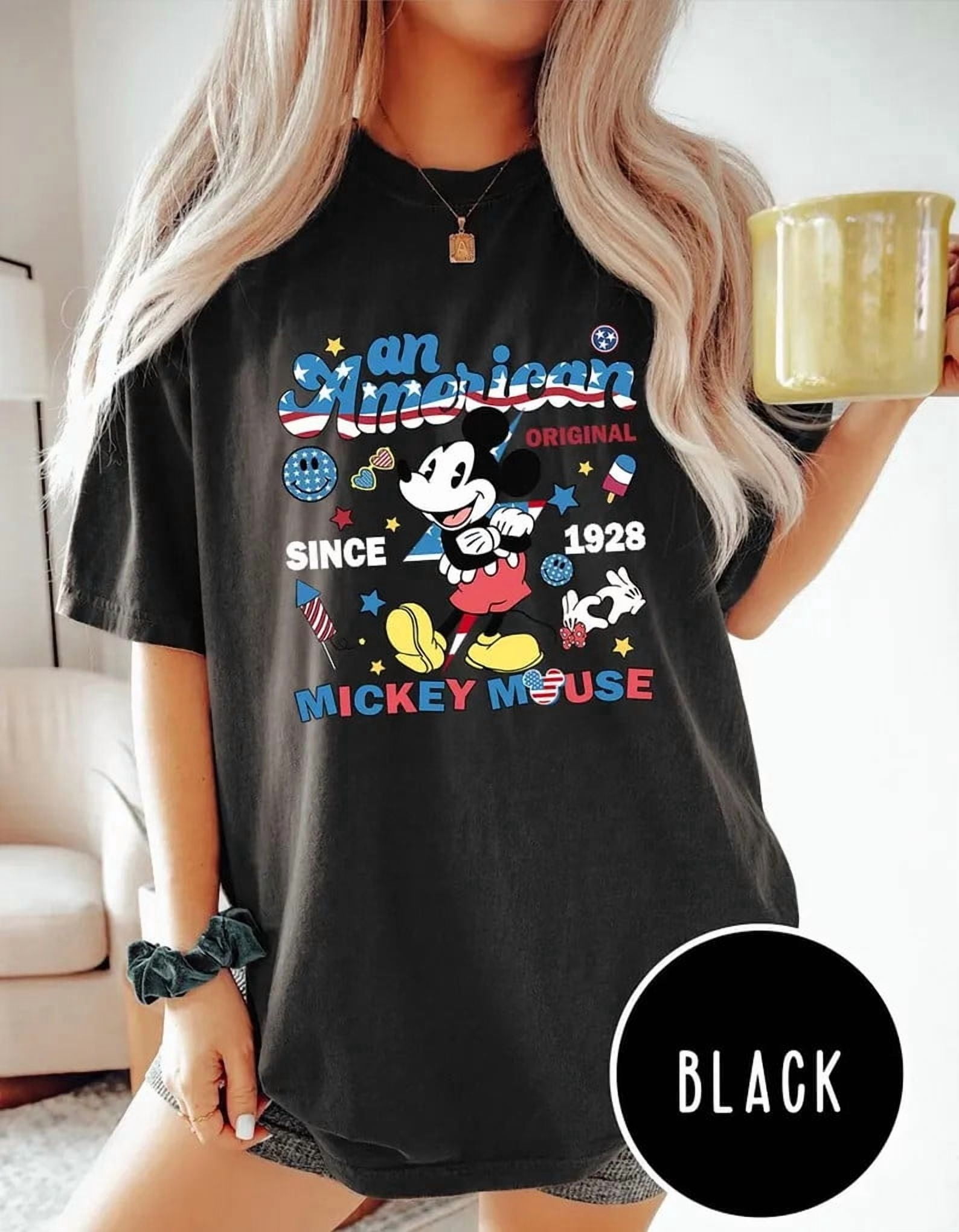 America Mickey Fourth Of July Patriotic Memorial Day American Flag T ...