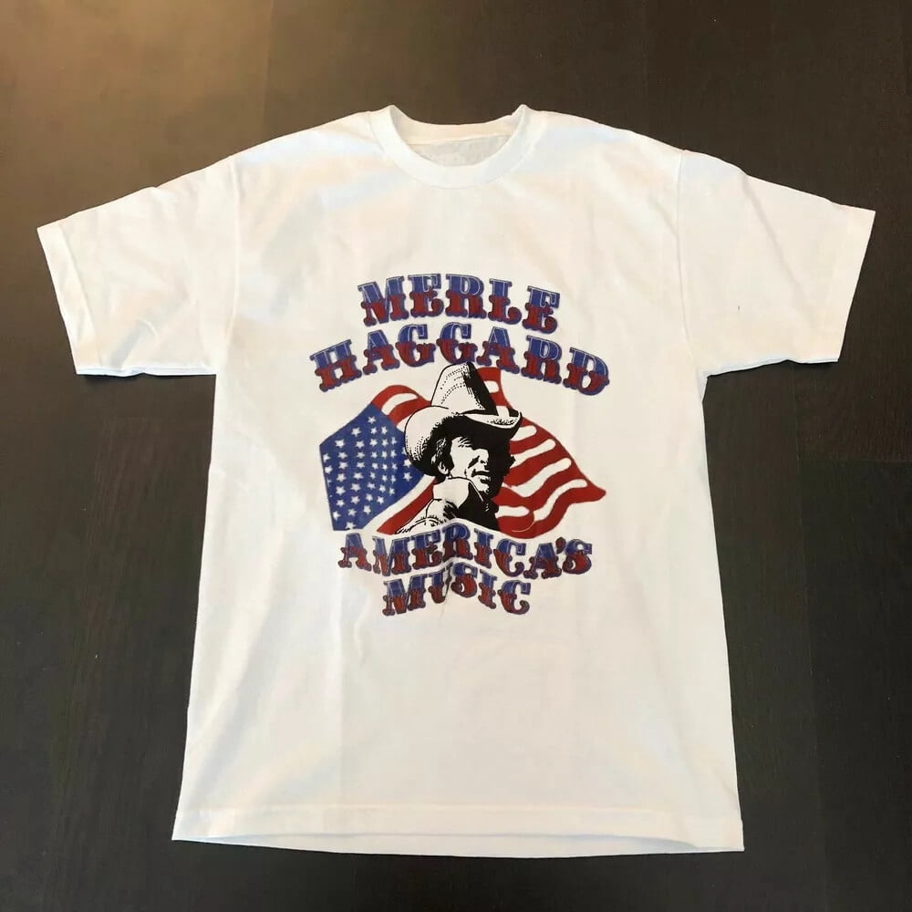 America Music Merle Haggard Shirt White Cotton All Sizes Unisex ...