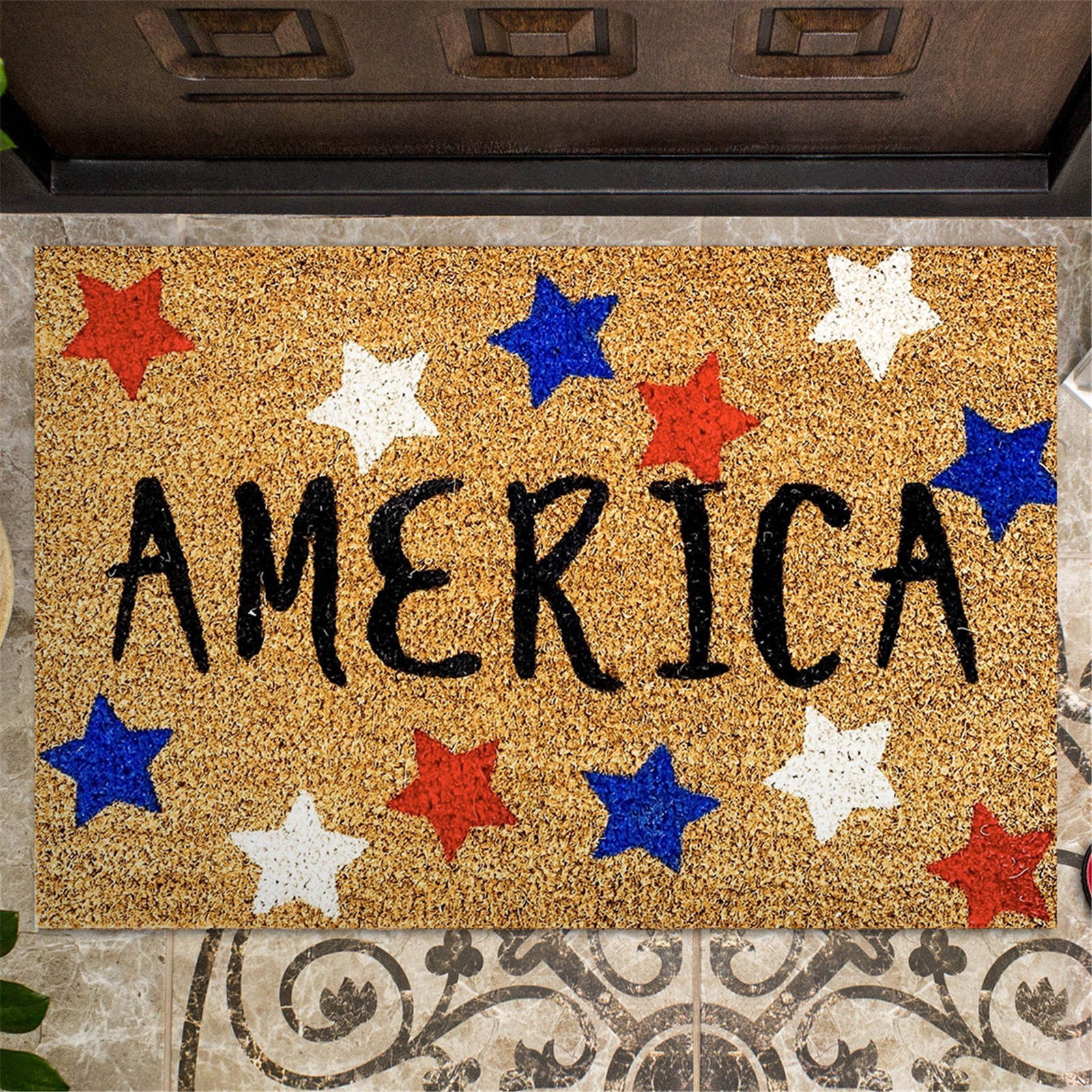 America Patriotic Day Independence Day Door Mat America Red White and ...