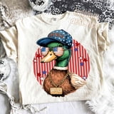 America Patriotic Duck T-shirt, Mallard Duck 4th of July Graphic Tee ...