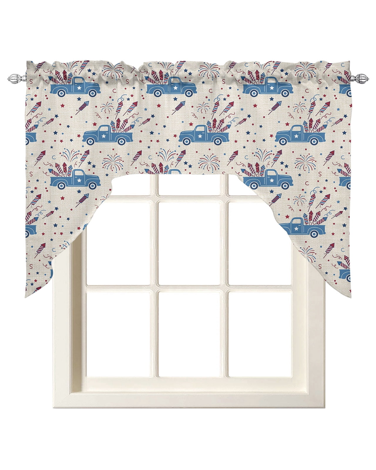 America Patriotic Swag Valances for Windows, Independence Day Star ...