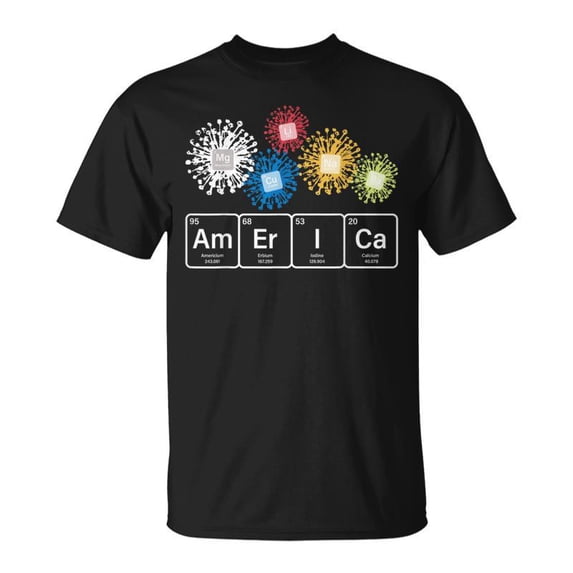 America Periodic Table Chemistry Science Teacher 4Th Of July TShirt ...