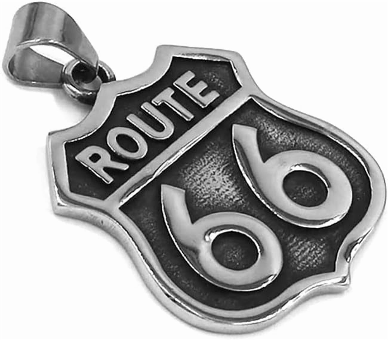America Route 66 Pendant Necklace Stainless Steel Punk Historic Mother ...
