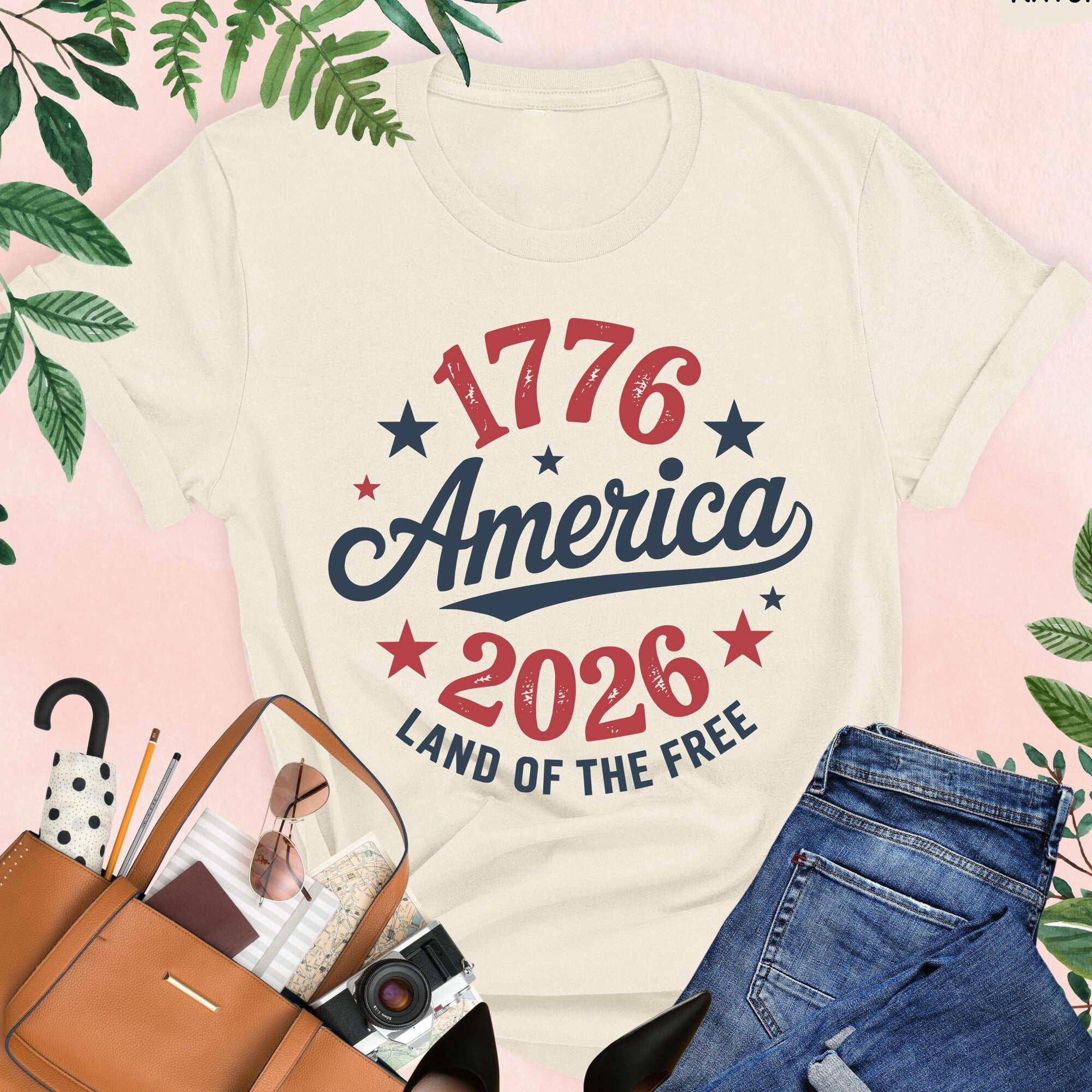 America Shirt 2026 Land of the Free T Shirt Trendy July 4th Tee ...