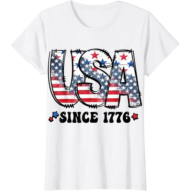 America Since 1776 Independence Day USA Flag 4th of July T-Shirt ...
