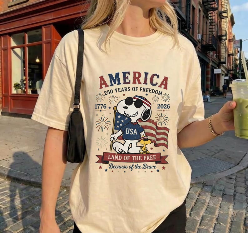 America Snoopy 250th Anniversary Shirt, 1776 2026 Patriotic Vintage Tee ...