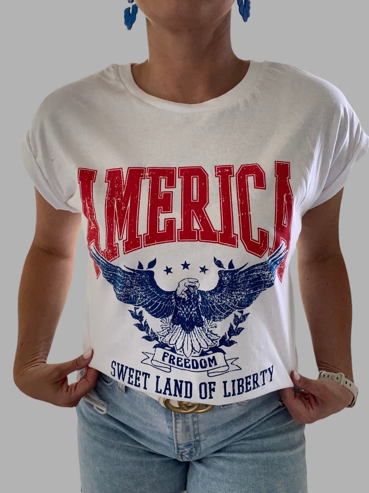America Sweet Land of Liberty Graphic shirt - Walmart.com