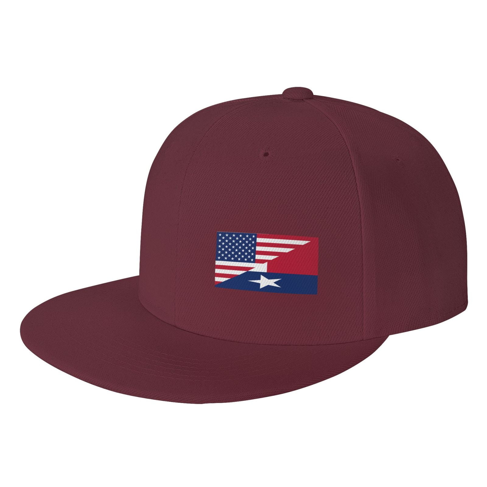 America Texas Flag Pattern Flat Bill Hats for Men Snapback Skull Skateboard Hats Baseball Cap ...