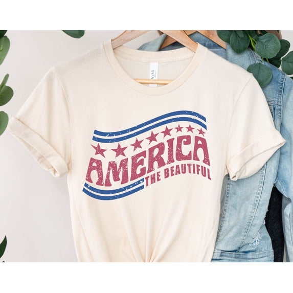 America The Beautiful TShirt Retro America Tee 4th Of July Tshirt ...