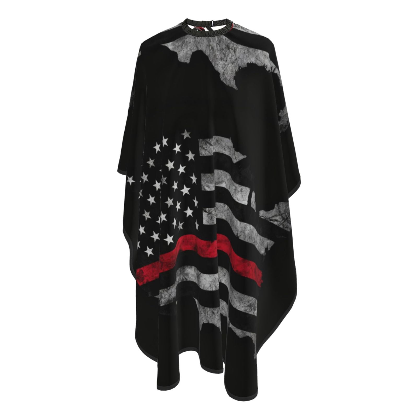 America Thin Red Firefighter Line Flag Barber Cape 66"x55" Salon Hair ...