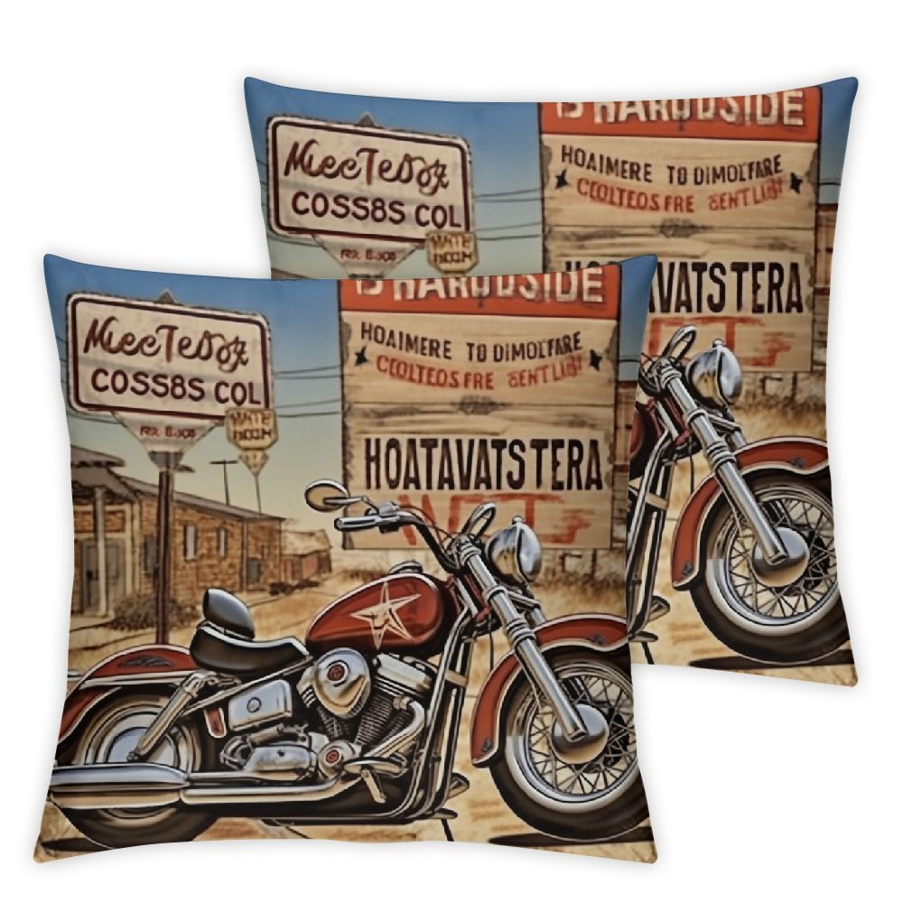 America Throw Pillow Cushion Cover, Motorcycle Dream Rebel Rider ...