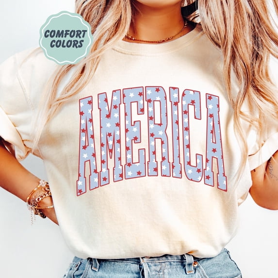 America Tshirt Retro American Graphic Tee Trendy Cute Girl Boho Stye ...