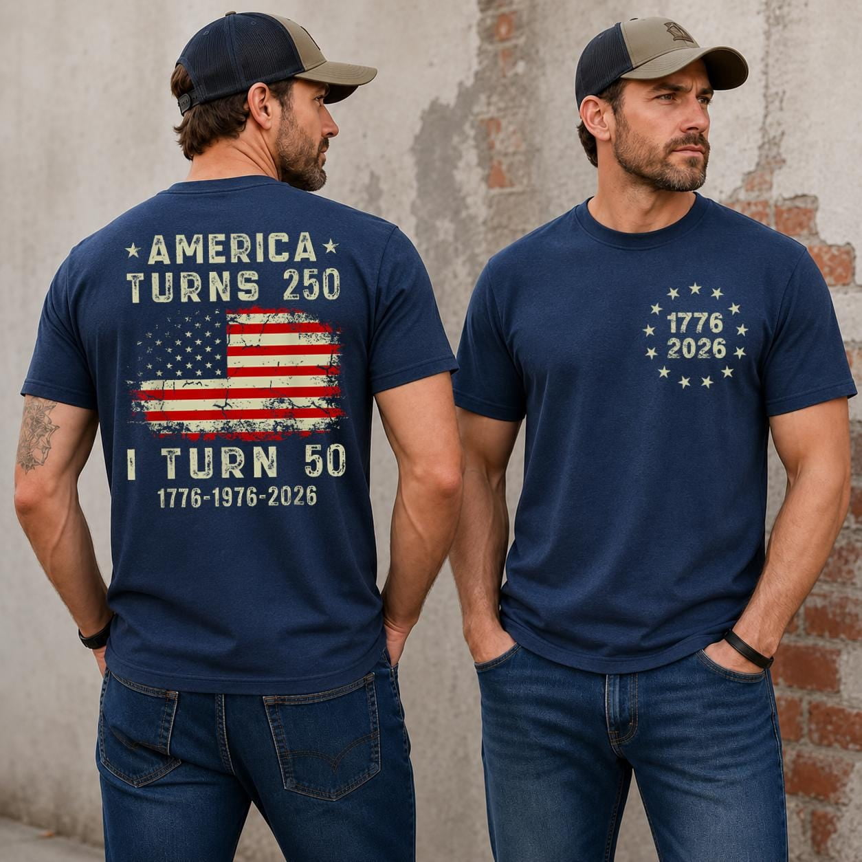 America Turns 250 I Turn 50 Retro Shirt Vintage 50th Birthday Tshirt ...