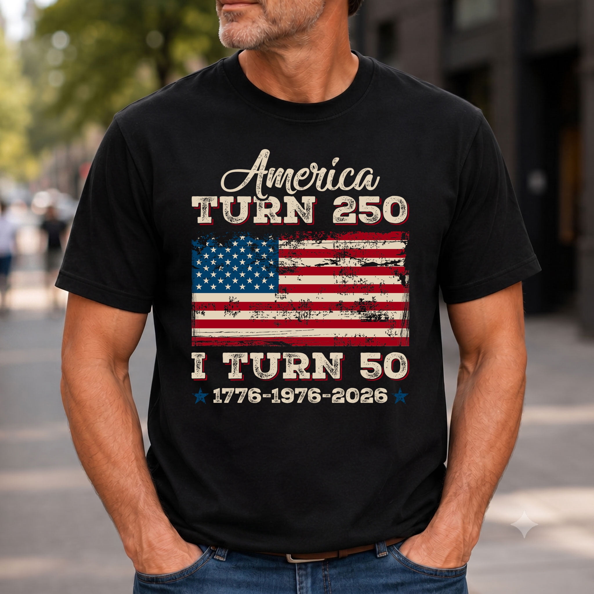 America Turns 250 I Turn 50 T-Shirt – Patriotic 50th Birthday ...