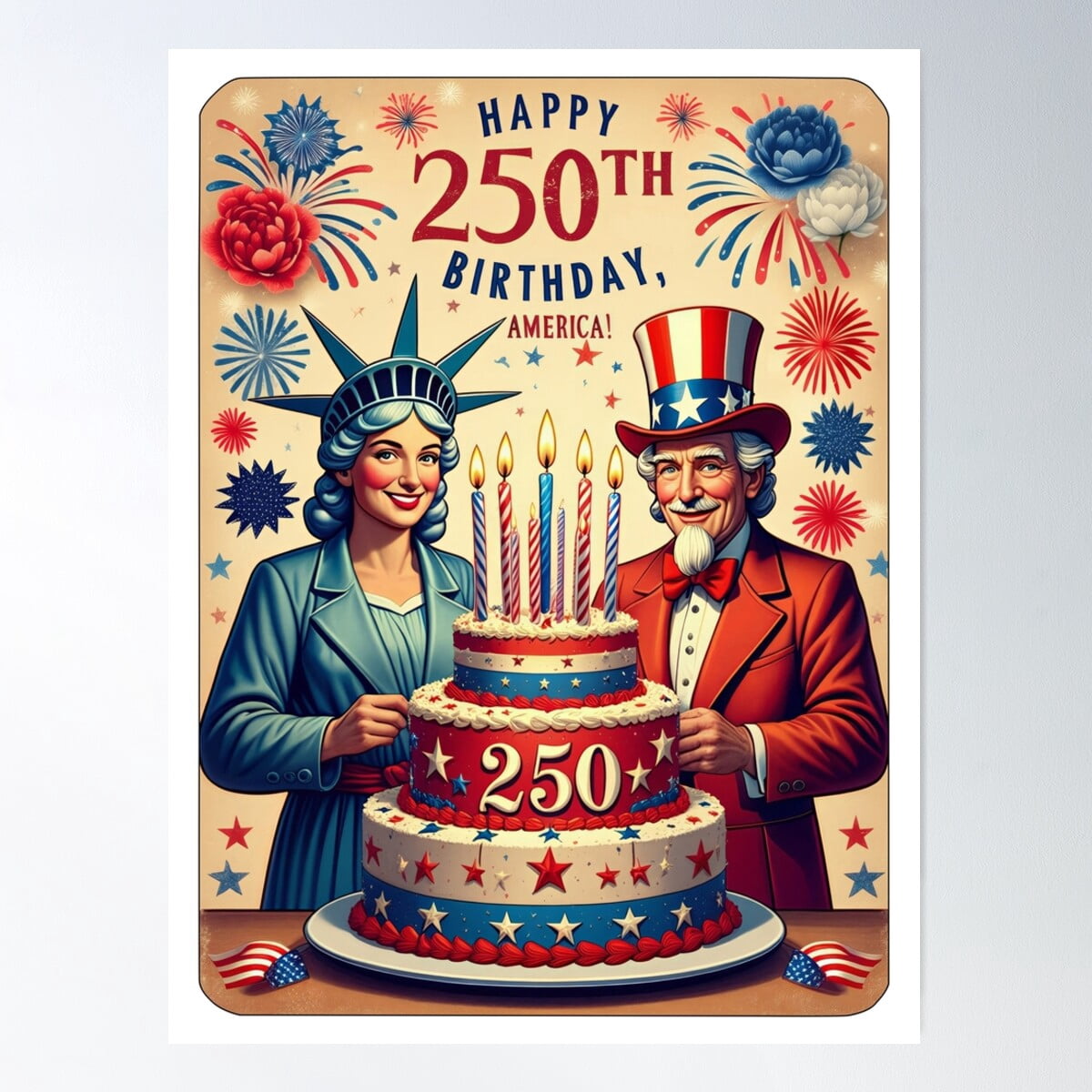 America Turns 250 National Milestone Anniversary Unframed Paper Print ...