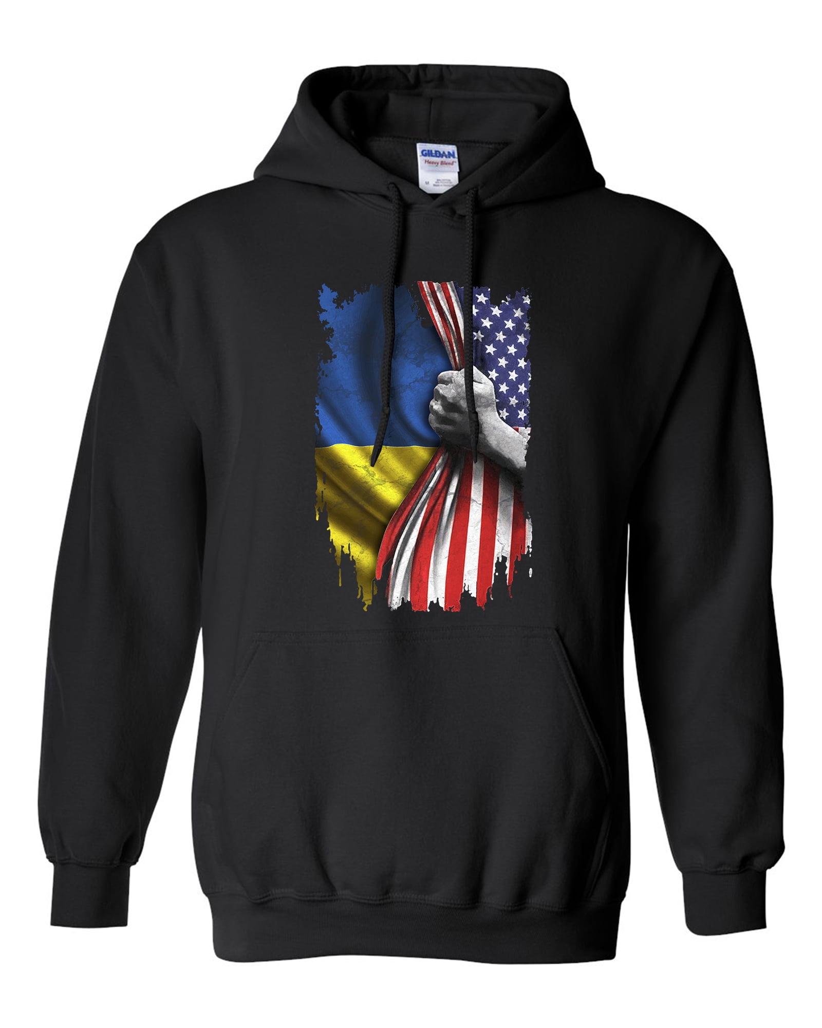 America USA Ukraine Ukrainian Flag Map People Support DT Sweatshirt ...