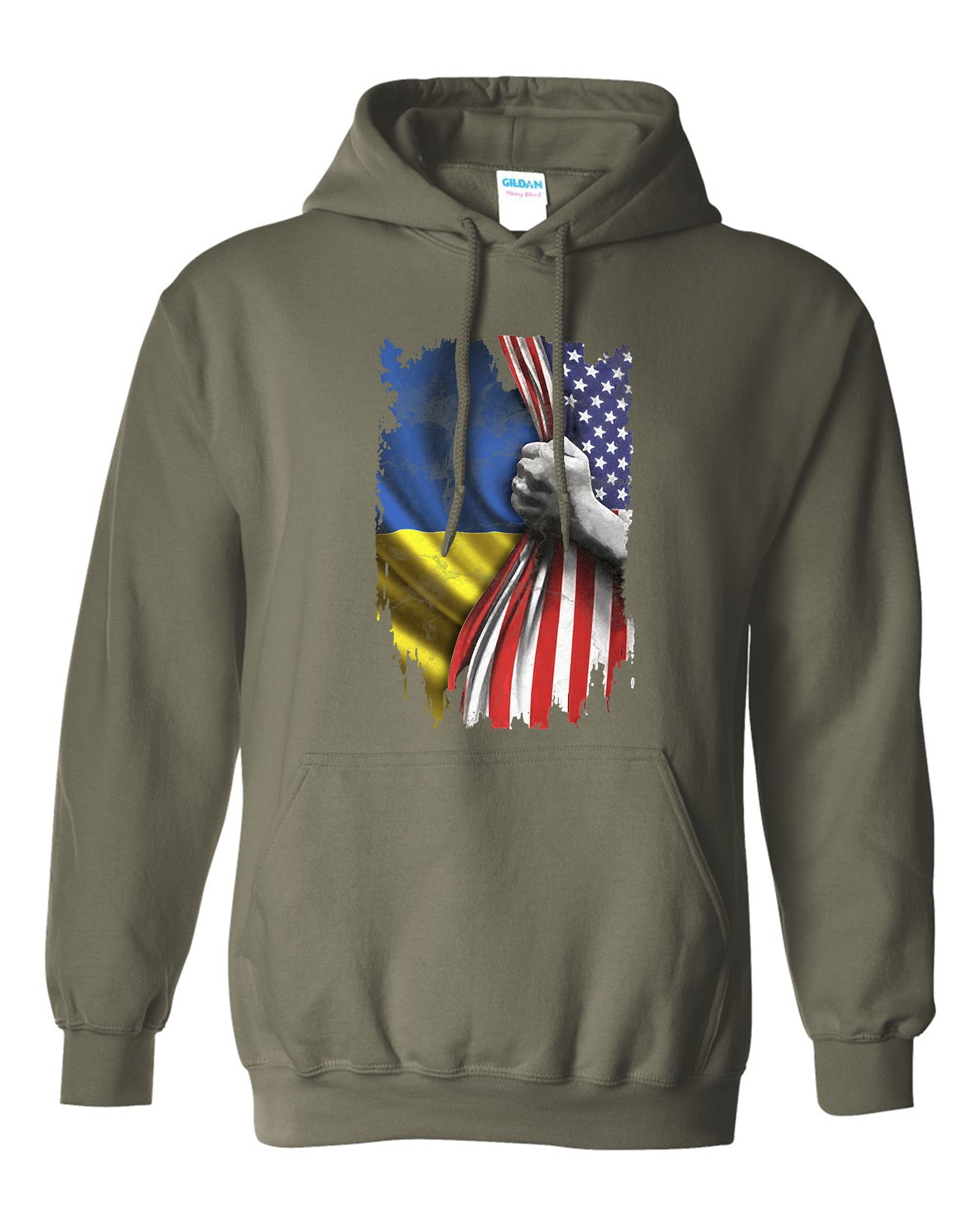 America USA Ukraine Ukrainian Flag Map People Support DT Sweatshirt ...