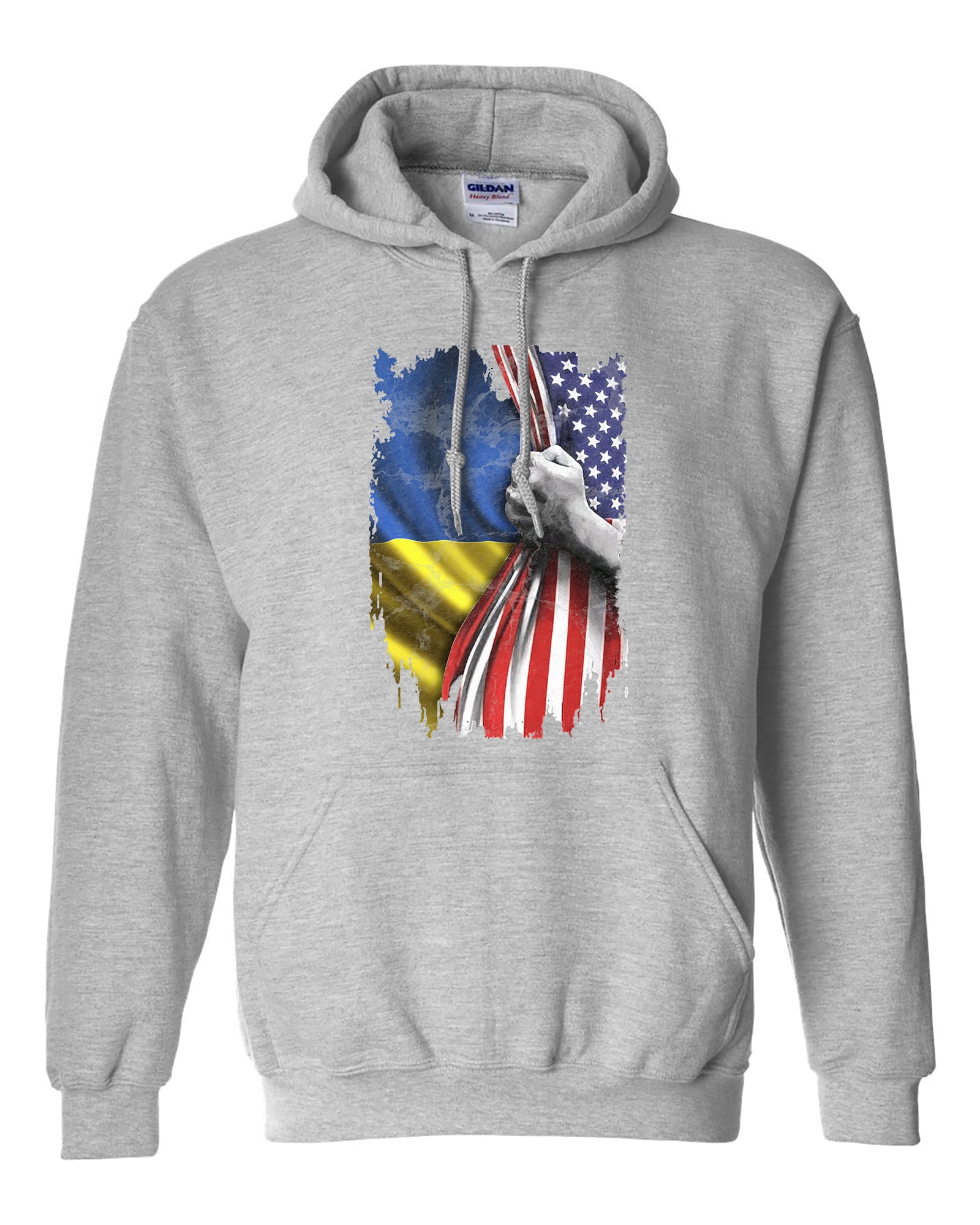 America USA Ukraine Ukrainian Flag Map People Support DT Sweatshirt ...