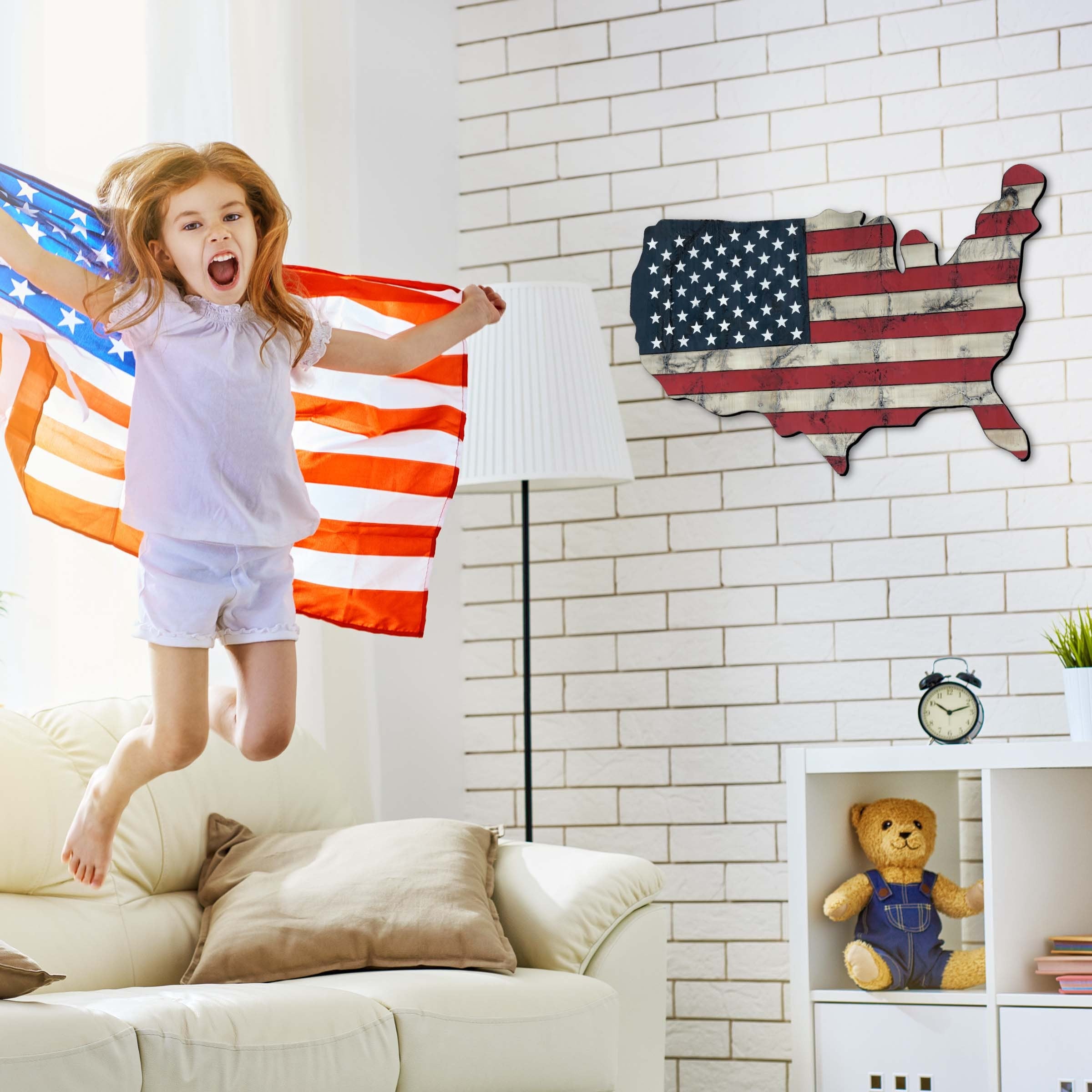 America Wall Sign Decor | 4th of July Rustic Home Decor - Walmart.com