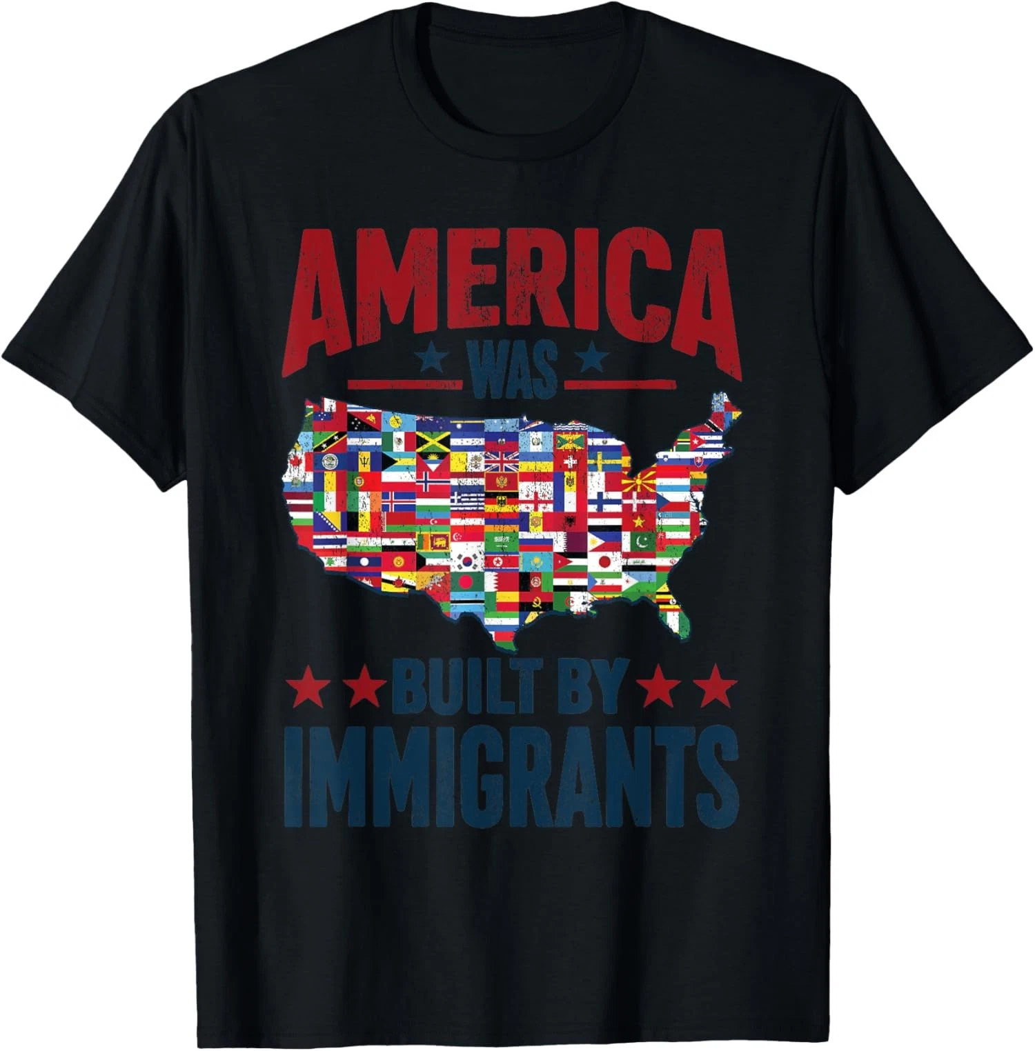 America Was Built By Immigrants USA Map Patriotic Awareness Graphic Art ...