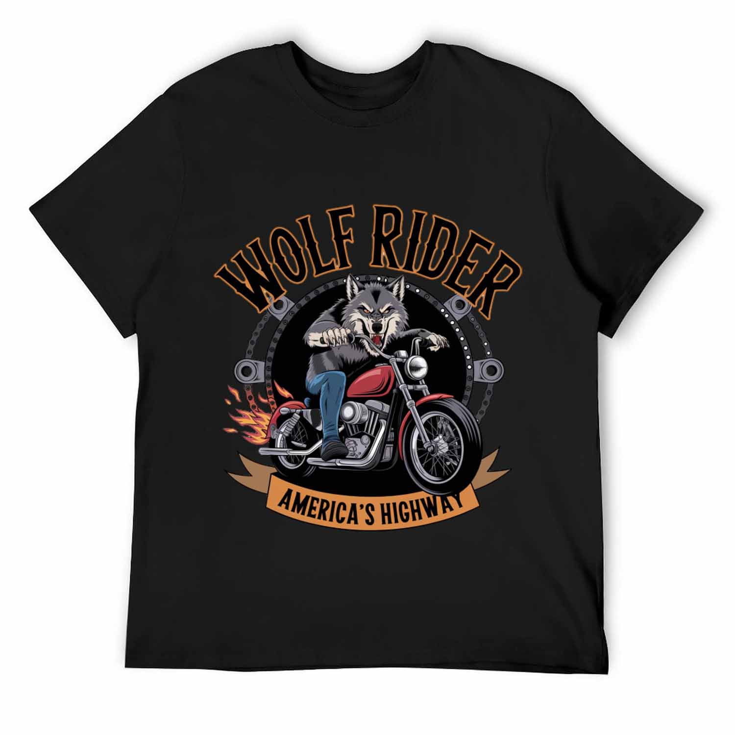 America Wolf Rider AMERICA'S HIGHWAY Usa Map Totality T-Shirt - Walmart.com