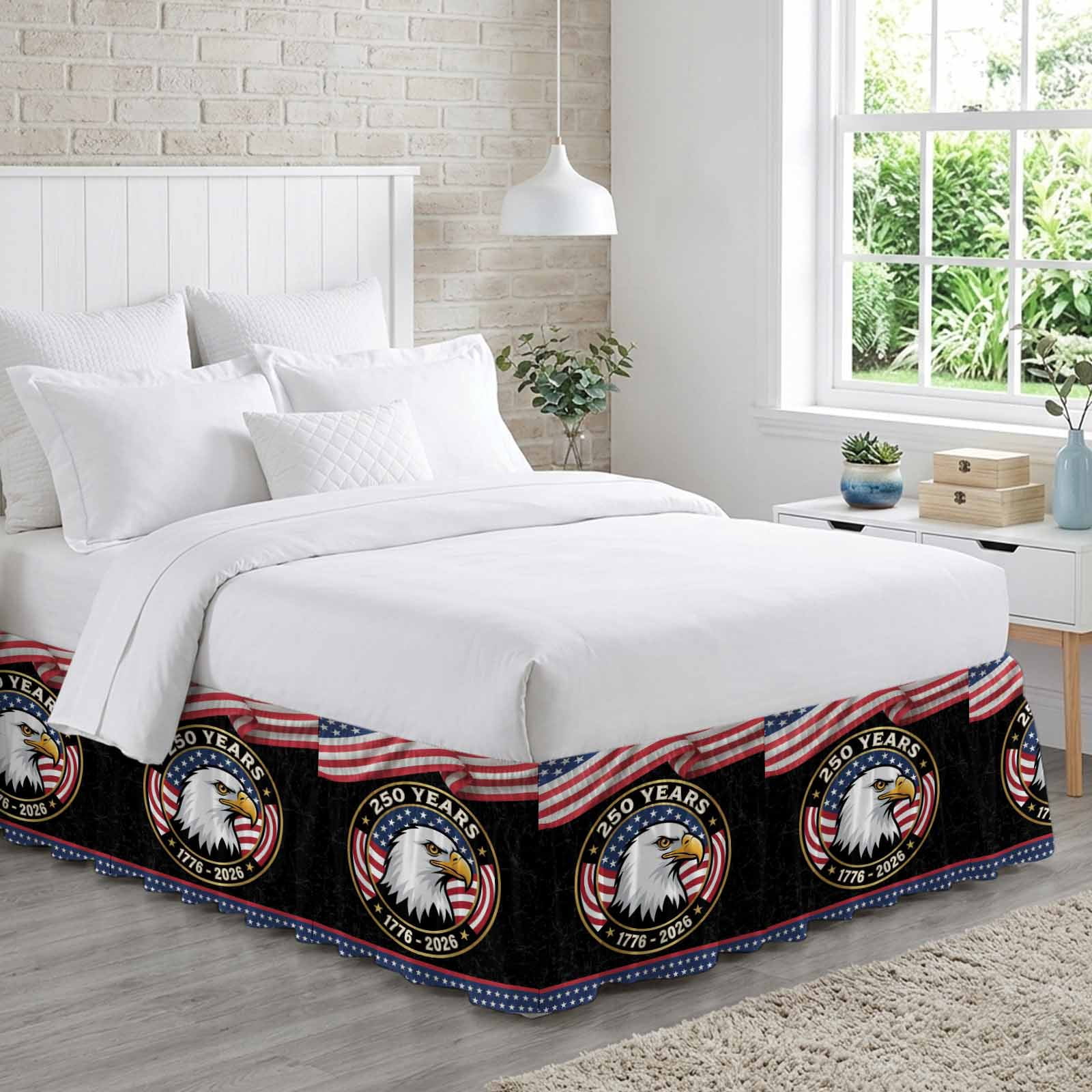 America Years Eagle Bed Skirt California King Size 16 Inch Drop ...