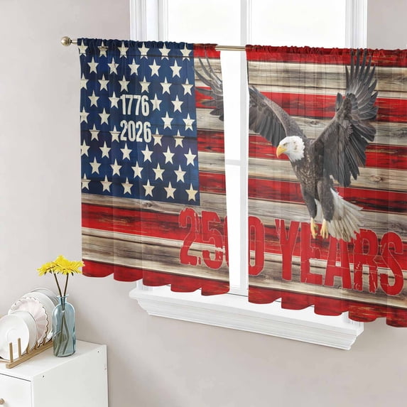 America Years Sheer Curtains for Living Room Bedroom, Independence Day ...