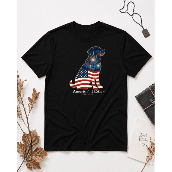 America's 250th Dog Patriotic USA Flag Fireworks Unisex T-Shirt NG2475 ...
